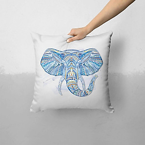 iiRov Geometric Sacred Elephant - Custom Decorative Home Decor Indoor or Outdoor Throw Pillow Cover for Sofa, Bed or Couch Cushion (Pillow CASE Cover ONLY)