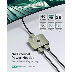 GANA HDMI 2.1 Switch, 8K HDMI Switcher Splitter 2 in 1 Out, Supports 4K@120Hz,8K@60Hz, 48Gbps Aluminum Bi-Directional Ultra HD HDMI Hub Compatible with PS5/4,Xbox,Roku,Apple TV,Fire Stick