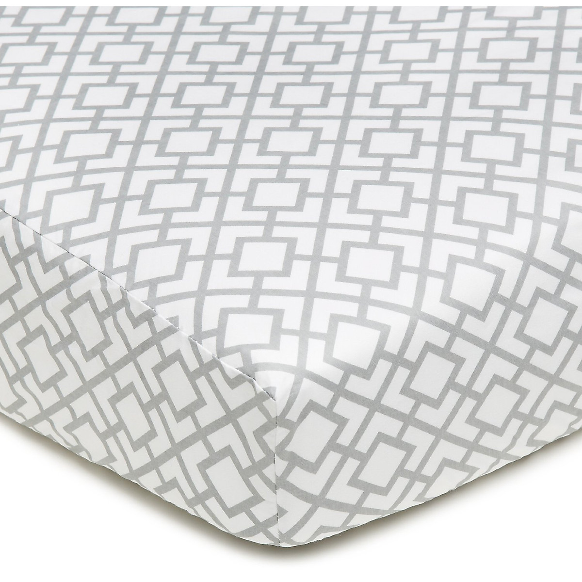 American Baby Company 100% Natural Cotton Percale Toddler Bedding Sheet Set, Gray Lattice, 3 Piece, Soft Breathable, for Boys and Girls