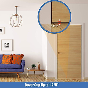 Upgraded Door Draft Stopper for Large Gap,Widened Door Sweep Seal Gap Up to 1.4" for Interior, Exterior and Garage Doors- Keeping Draft,Dust, Noise, Unwanted Light and Pests Out, 3" W x 37" L,White