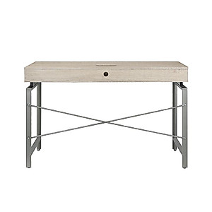 Acme Furniture 2 Drawers and 3 Hidden Top Compartments Writing Desk, Natural/Nickel