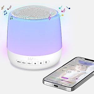 Baby Sound Machine, HEYVALUE White Noise Machine for Baby Sleeping, Night Light |Toddler Sleep Trainer | 34 Soothing Sound | App Remote Control, Personal Sleep Routine (Wi-Fi)