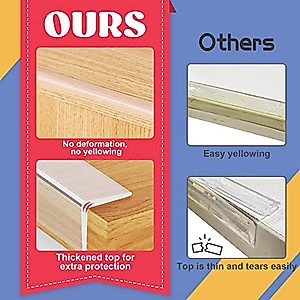 Edge Protector 100% Silicone, Soft Corner Protectors for Kids, Baby Proofing, 3.3ft Pre-Tape Adhesive Edge Guard for Kids Safety, Child Drawer Furniture Cabinet Bumper (0.6x0.6in(Width))