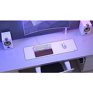Glorious Extended Gaming Mouse Pad/Mat - Long White Cloth Mousepad, Stitched Edges | 11"x36" (GW-E)