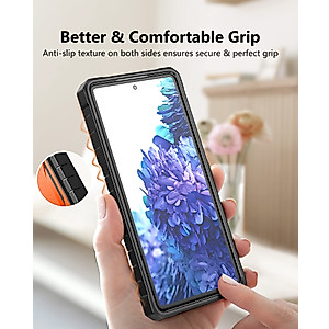WTYOO for Samsung Galaxy S20-FE Case: Military Grade Drop Proof Protection Mobile Cover with Kickstand | Matte Textured Rugged Shockproof TPU | Protective Phone Case for Samsung S20 FE 5G - Orange