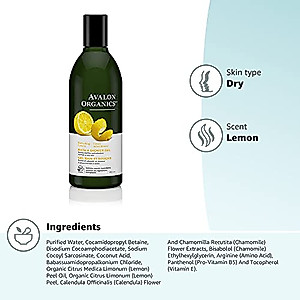 Avalon Organics Bath & Shower Gel, Refreshing Lemon, 12 Oz