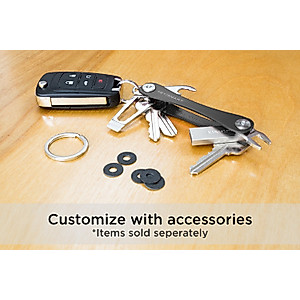 KeySmart Classic - Compact Key Holder and Keychain Organizer (up to 14 Keys) (Black)