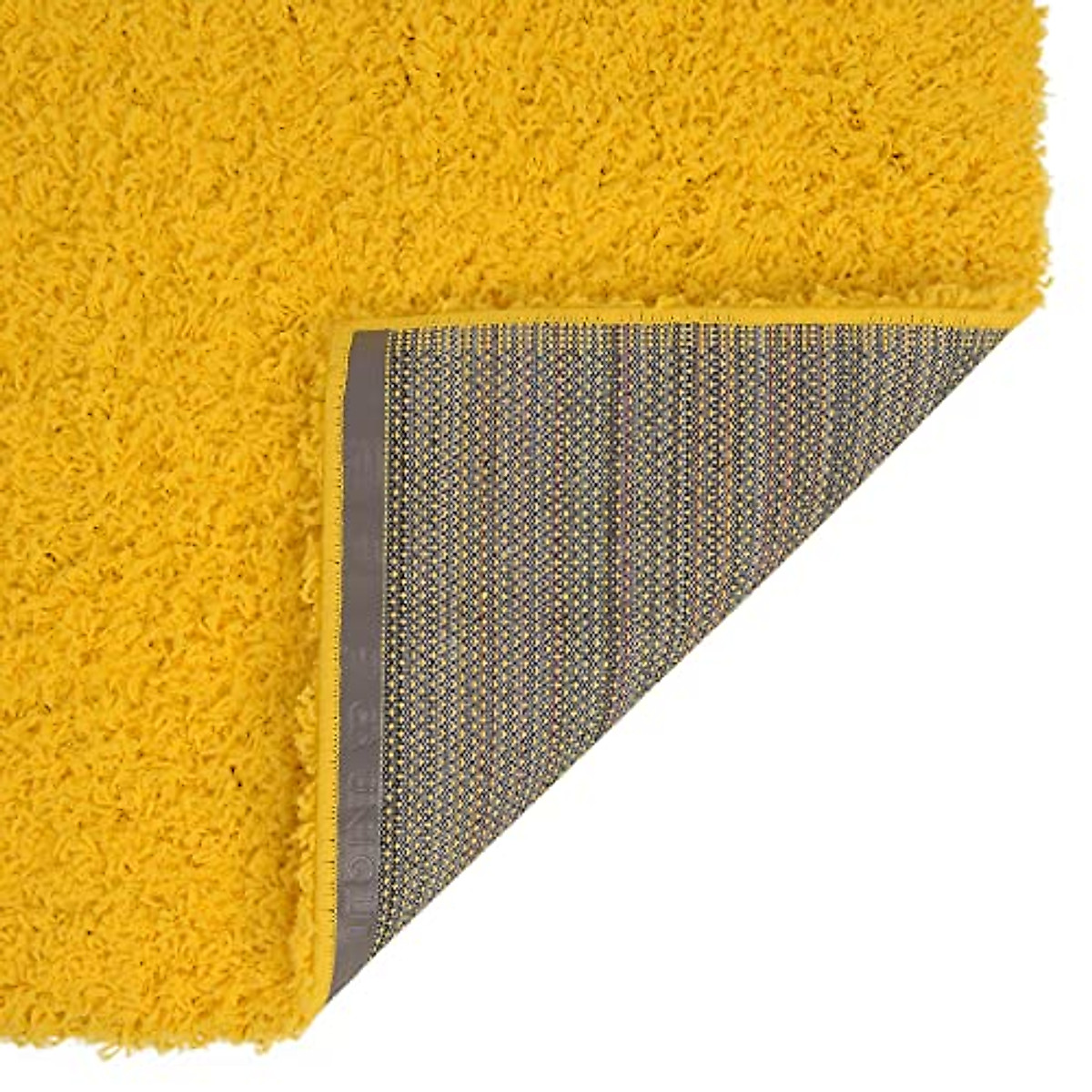 Rugs.com - Über Cozy Solid Shag Collection Rug – 8' x 10' Tuscan Sun Yellow Shag Rug Perfect for Living Rooms, Large Dining Rooms, Open Floorplans