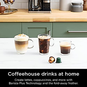 Ninja CFN601 Espresso & Coffee Barista System, Single-Serve Coffee & Nespresso Capsule Compatible, 12-Cup Carafe, Built-in Frother, Espresso, Cappuccino & Latte Maker, Black & Stainless Steel