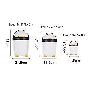 LSNLNN Waste Bin,Trash Can with Lid Creative Cartoon Desktop Storage Garbage Container Bin for Kitchen Living Room Outdoor Indoor Waste Bin Garbage Disposal,14.178.46In,14.178.46In