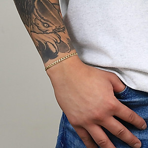 Nuragold 14k Yellow Gold 4.5mm Cuban Curb Link Chain Bracelet, Mens Womens Jewelry 7" 7.5" 8" 8.5" 9"