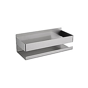 ZSFBIAO Metal Bathroom Shelf Stainless Steel Shower Shelf No Drilling Required Organizer Wall Mount Shampoo Rack Self Adhesive Kitchen Wall Floating Shelves (Color : A)