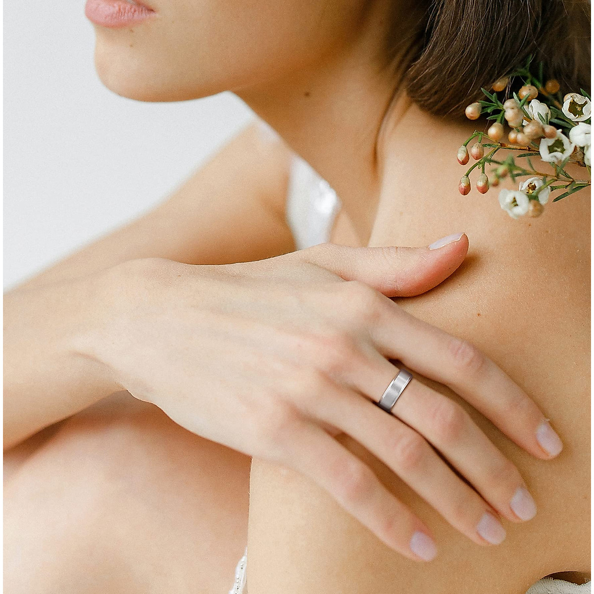 TIGRADE Titanium Rings 4MM 6MM 8MM 10MM Wedding Band in Comfort Fit Matte for Men Women, Silver, 6MM, Size 10