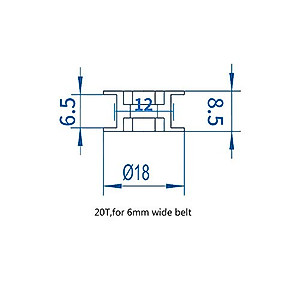 Timing Belt Pulley,5pcs 6 Different Sizes 2GT 6mm Wide Belt Timing Pulley 20T 5mm Bore 3D Printer Accessary (W6mm, 20T, Bore 5, Toothless)
