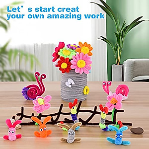 LHSQIOQIO Pipe Cleaners, 1000 Pcs 20 Assorted Colors 12 Inch Chenille Stems Craft Supplies with Pom Poms and Googly Eyes, Great for DIY Art Craft