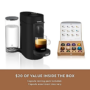 Nespresso Vertuo Plus Deluxe Coffee and Espresso Maker by De'Longhi, Matte Black with Aeroccino Milk Frother