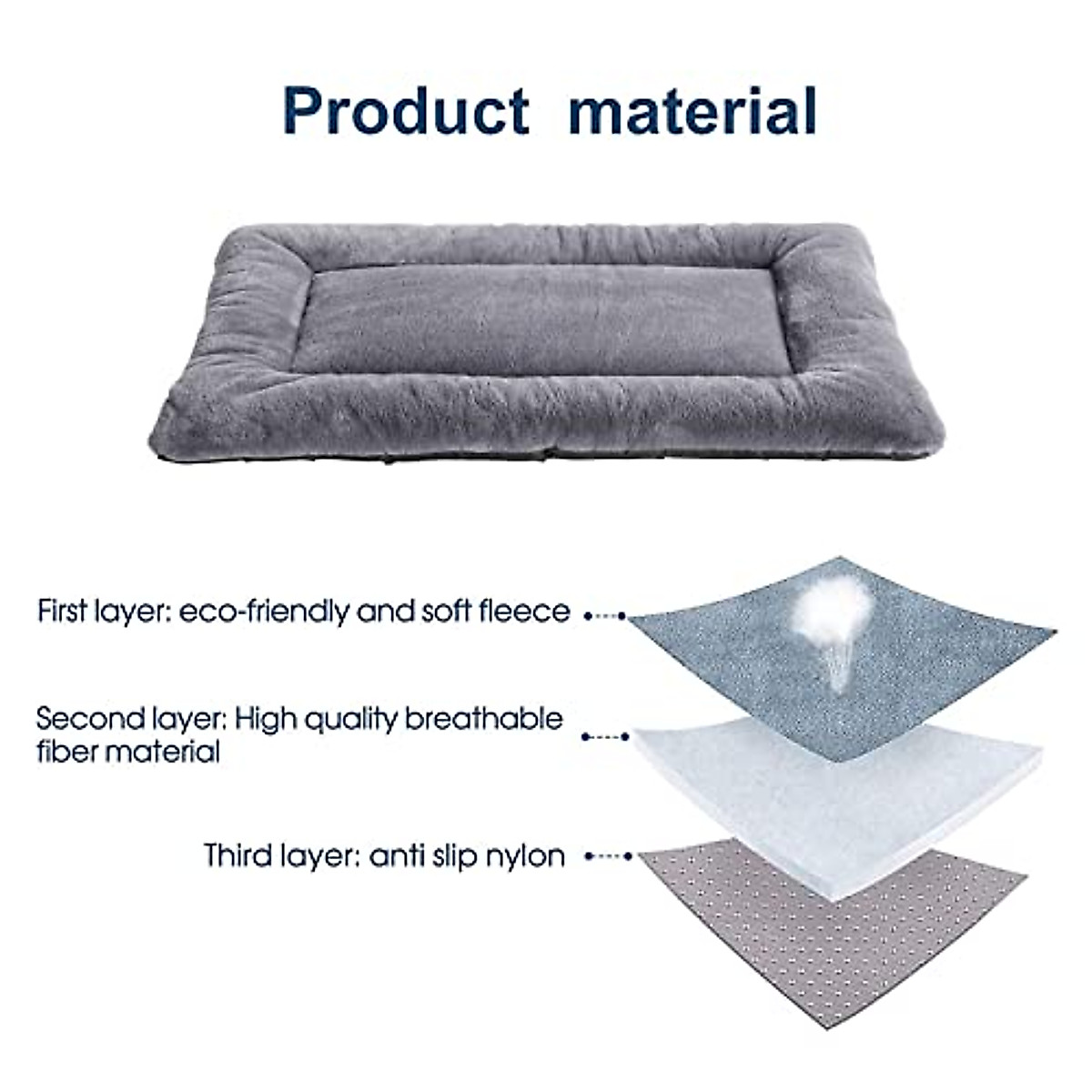 EASELAND Washable Dog Kennel Beds Super Plush Dog Pads for Dog Crates, Machine Wash & Dryer Friendly (Not for Chewer)