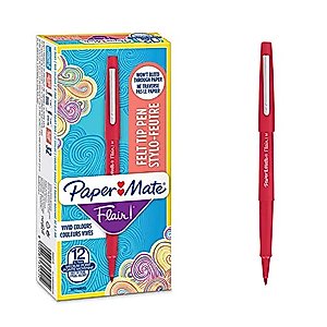 Paper Mate Flair Original Fibre Tip Pen Medium 1.0mm Pack of 12