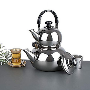 Aramco Double Tea Kettle, 0.8/3L, Stainless Steel