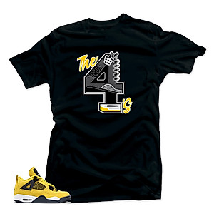 Jordan Retro 4 Tour Yellow Lighting Match Tees - The 4's Black | Medium