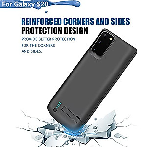 RUNSY Battery Case for Samsung Galaxy S20 5G, 5000mAh Rechargeable Extended Battery Charging Charger Case, Add 105% Extra Juice, NOT Compatible with Galaxy S20 FE (6.2 inch)