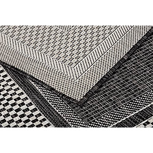 Adiva Rugs Outdoor Indoor Area Rug, Weather Resistant, Easy to Clean, Stain Resistant Floor Mat for Dining Room, Backyard, Deck, Patio (Pebble Weiss, 5'3" x 7')