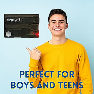 GUARDMAN Credit Card Tool Survival Card Knife with LED Light - Valentines Day Gift - Pocket Tool Kit Birthday Stocking Stuffers For Him For Men Dad Gifts