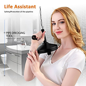 DR.PEN 32FT Drain Auger, [Easy to Use & Highly efficient] Flexible Plumbing Snake Drain Clog Remover, Drain Clog Remover for Kitchen, Bathroom and Shower Sink, Comes with Work Gloves and Floor Drain