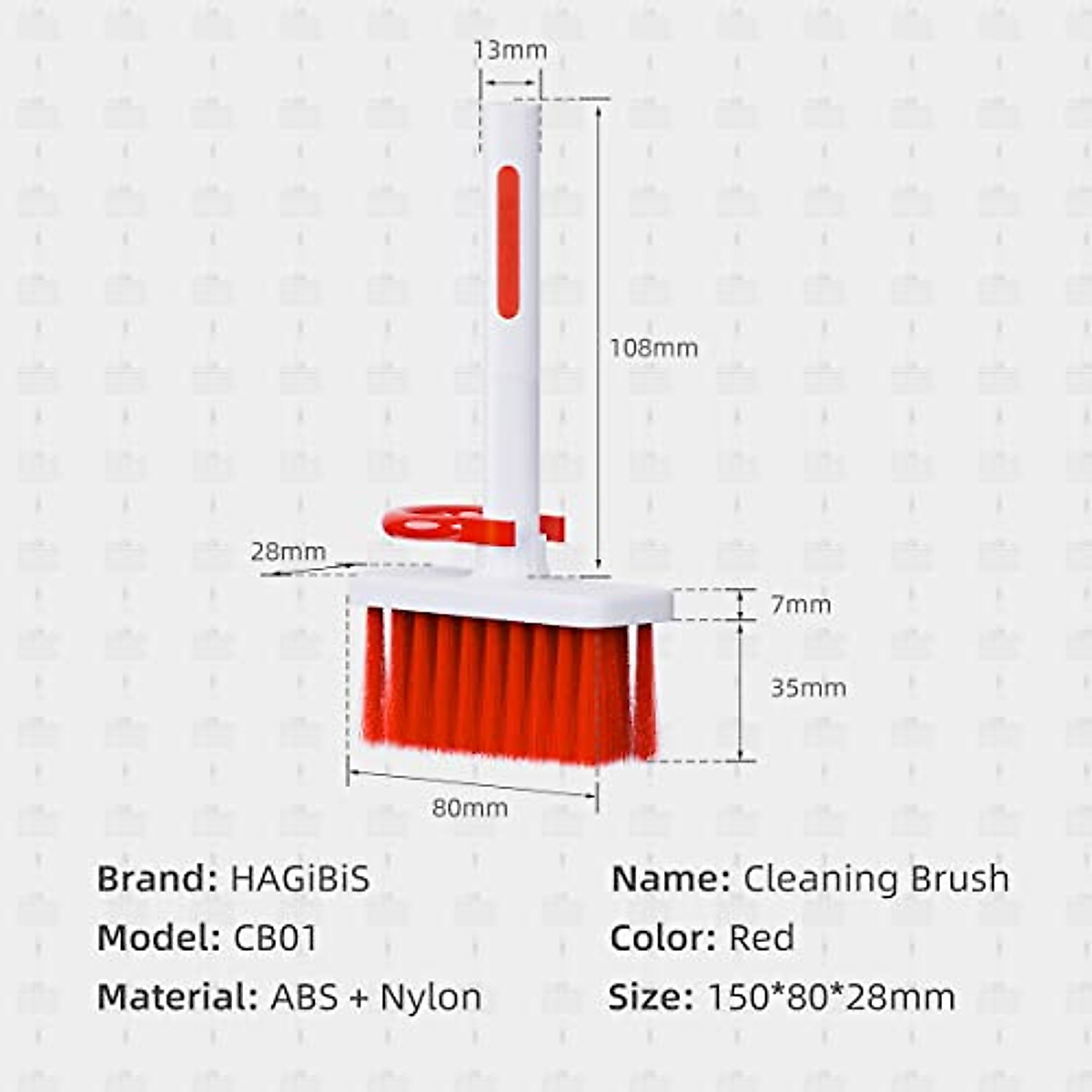 Hagibis Cleaning Soft Brush Keyboard Cleaner 5-in-1 Multi-Function Computer Cleaning Tools Kit Corner Gap Duster Keycap Puller for Bluetooth Earphones Lego Laptop Airpods Pro Camera Lens (Red)