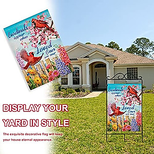 Covido Home Decorative Cardinals Appear When Loved Ones are Near Spring House Flag, Summer Bird Garden Yard Dogwood Daisy Flower Outside Decoration Inspirational Outdoor Large Decor Double Sided 28x40