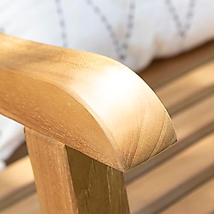 Cambridge Casual Maine Teak Wood Porch Swing, Natural Teak