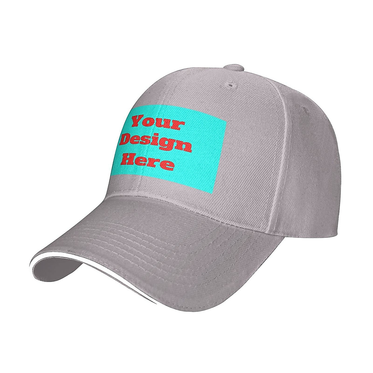 Custom Hats Your Custom Photo Text Here Men's Baseball Caps Gray