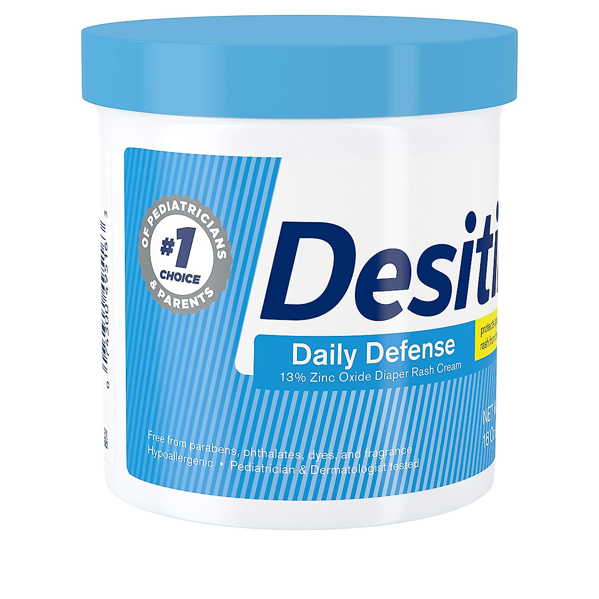 Desitin Daily Defense Baby Diaper Rash Cream with Zinc Oxide to Treat, Relieve & Prevent diaper rash, Hypoallergenic, Dye-, Phthalate- & Paraben-Free, 16 oz (Pack of 2)