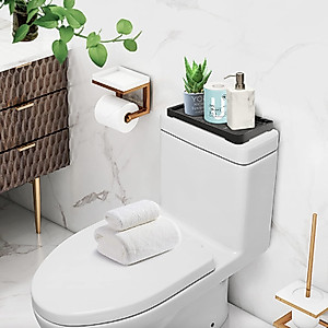 Suanti Bathroom Vanity Sink Counter Organization,Black Marble Style Vanity Countertop Organizer for Soap Towel Perfume Holder Plant Bathroom Accessories-Small