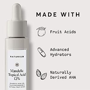 Naturium Mandelic Topical Acid 12%, Plus Niacinamide & Natural Fruit Acids, Anti-Aging Skin Treatment, 1.0 oz