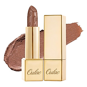 Oulac Brown Lipstick for Women with Metallic 3D Shine Lightweight Hydrating Formula, High Impact Lip Color, Vegan Beauty, Full Coverage Lip Makeup, Christmas Gifts for Women, Guilty Pleasure (09)