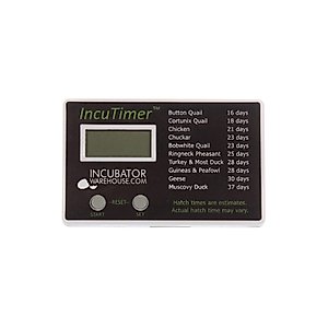 IncuTimer, Egg Incubator Hatch Timer, Countdown, 90 Day Maximum, Simple Setup