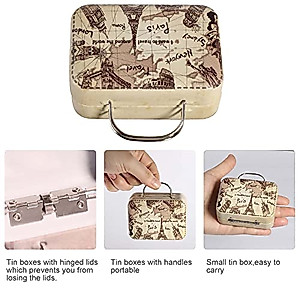 6pcs Tin Boxes with Lids Small Candy Boxes Party Favors,Suitcase Boxes with Handle for Travel Themed Wedding Decorations