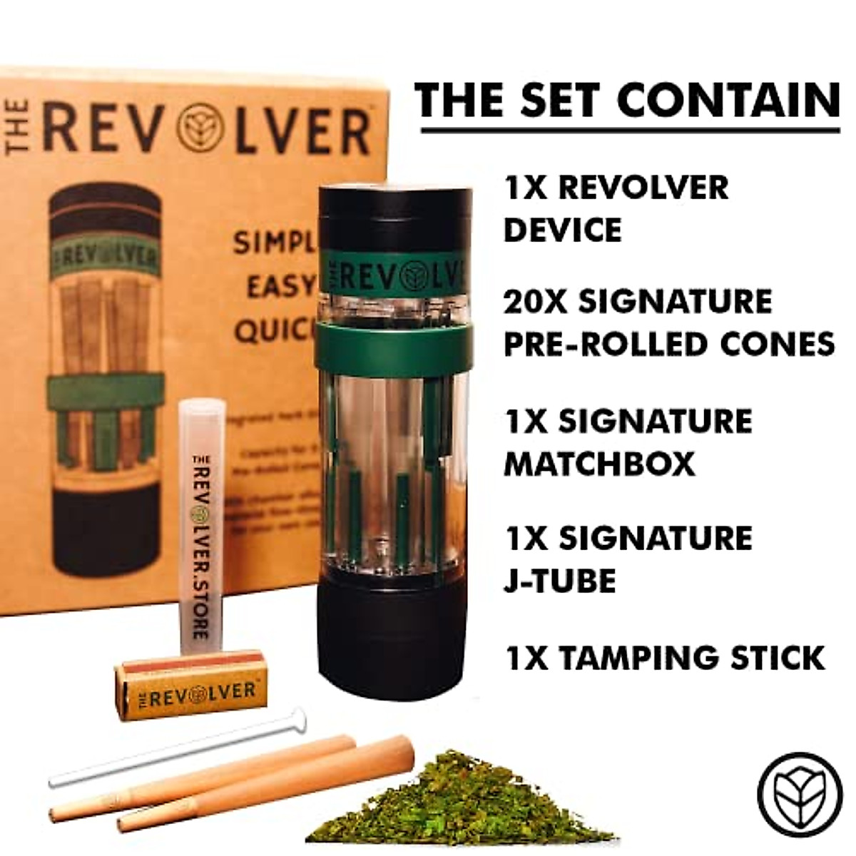 THE REVOLVER 3 in 1 Portable Herb Grinder with Storage, Lightweight and Easy to Carry Travel Herb Grinder, a Gift for your Loved Ones