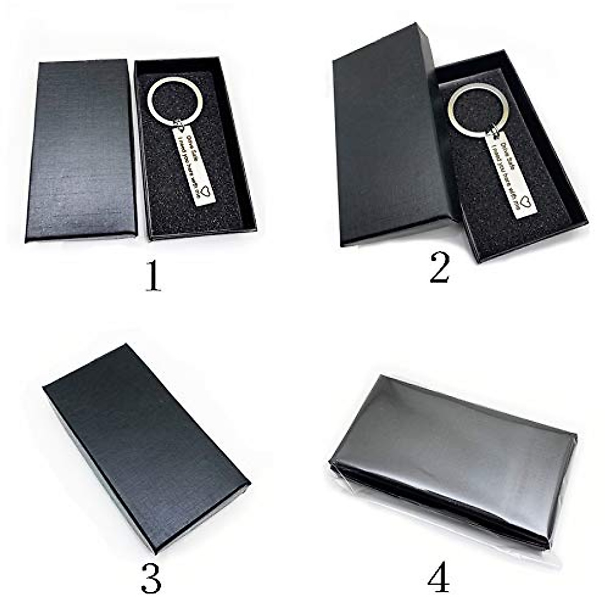 LareinaXXX Drive Safe I need you here with me keychain Trucker Husband gift for husband dad gift valentines day stocking stuffer, Silver, Medium