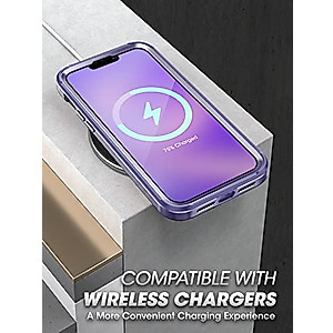 SUPCASE Unicorn Beetle Edge XT Case for iPhone 14 Plus 6.7", with Built-in Screen Protector Slim Frame Clear Protective Case (Purple)