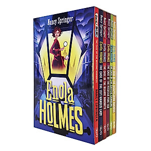 Enola Holmes Mystery Series 6 Books Collection Set Nancy Springer (The Case of the Missing Marquess, Left-Handed Lady, Bizarre Bouquets, Peculiar Pink Fan, Cryptic Crinoline, Gypsy Goodbye)