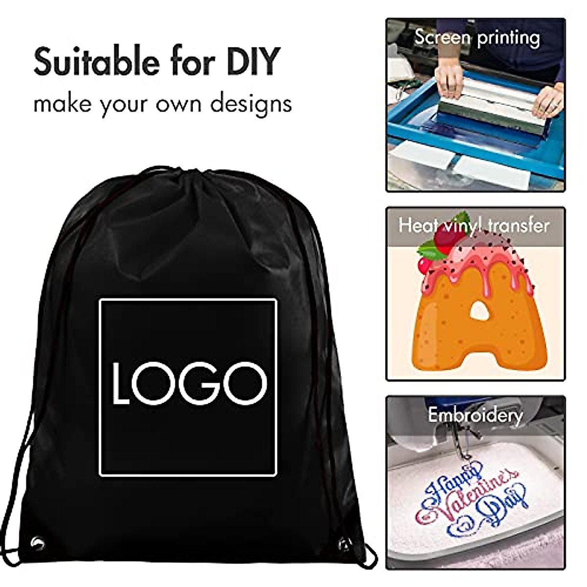 IKAYAS 30 Pack Black Drawstring Bags Mesh Drawstring Backpack Bulk Cinch Bag for Women Men, Draw String Back Sack String Bag Gym Backpack Kids Beach Bag for Sports Supplies Party Favors