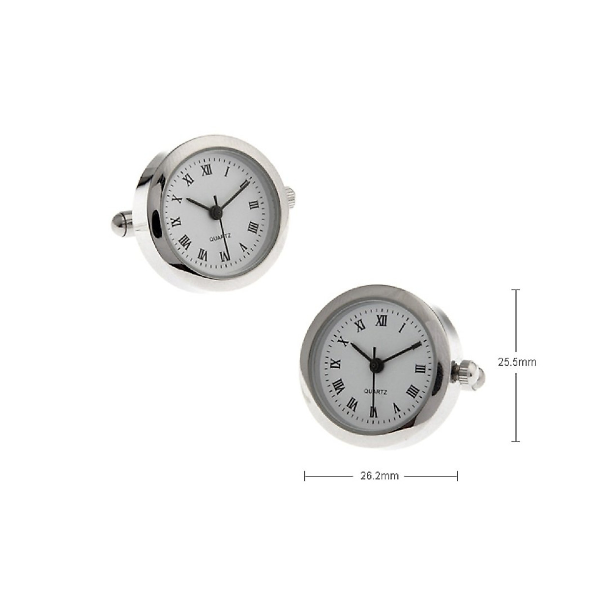 MRCUFF Real Working Watch Pair Cufflinks in a Presentation Gift Box & Polishing Cloth