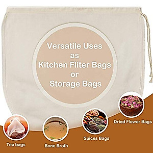3 PCS 12"x12" Nut Milk Bags - 100% Unbleached Cotton Cheesecloth, Reusable Food Strainer Colander For Straining Almond/Oat Milk, Celery Juice, Cold Brew Coffee, Yogurt and Cheese Making