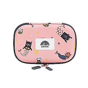 uninni Cat Mermaid Pencil Case for Girls And Boys - Large Kids Pencil Case with Mesh Storage Pocket & 2 Removable Dividers for Organizing Markers & Pens. Pencil Case for Kids with a durable design