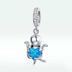 Octopus Charm 925 Sterling Silver Sea Turtle Charm Fish Charm Starfish Charm Ocean Charm for Pandora Charm Bracelet (Octopus)
