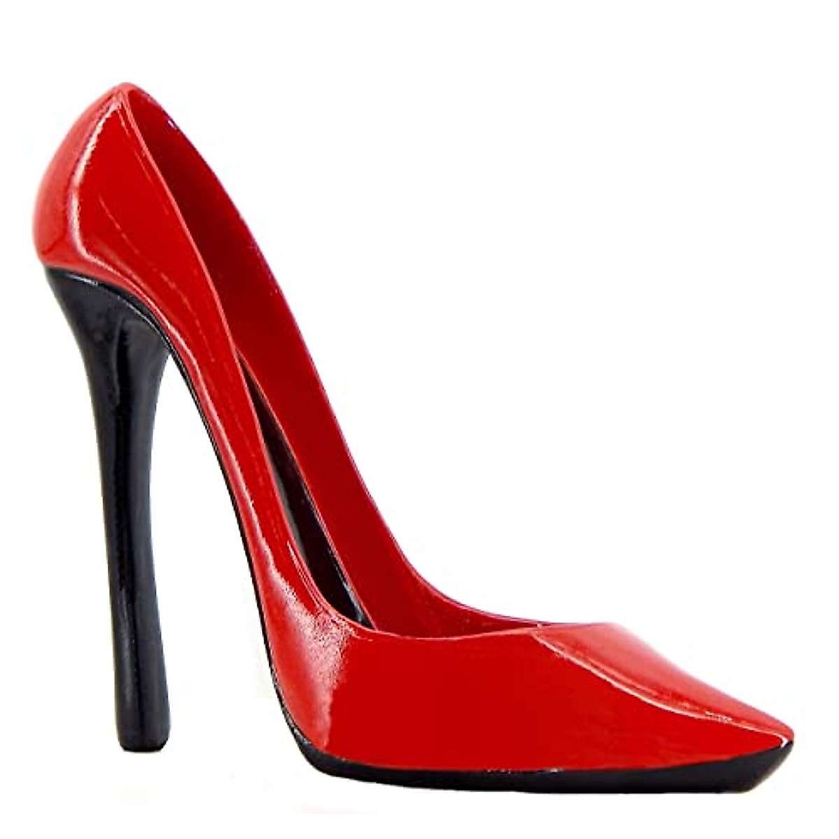 Bellaa 21381 Wine Bottle Holder Shoe Red Black High Heel Shaped Stiletto 8 Inch Tall