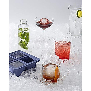 W&P Peak Silicone Extra Large Cube Ice Tray w/ Protective Lid | Charcoal | Easy to Remove Ice Cubes | Food Grade Premium Silicone | Dishwasher Safe, BPA Free