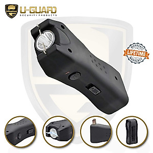 Pocket Stun Gun Flashlight Pepper Spray Kit. includes Mini Stun Gun Flashlight & .5 oz Keychain OC CS Self Defense Spray. Powerful Weapons Compact Mini Stun Gun for Women or Men. (BLACK)